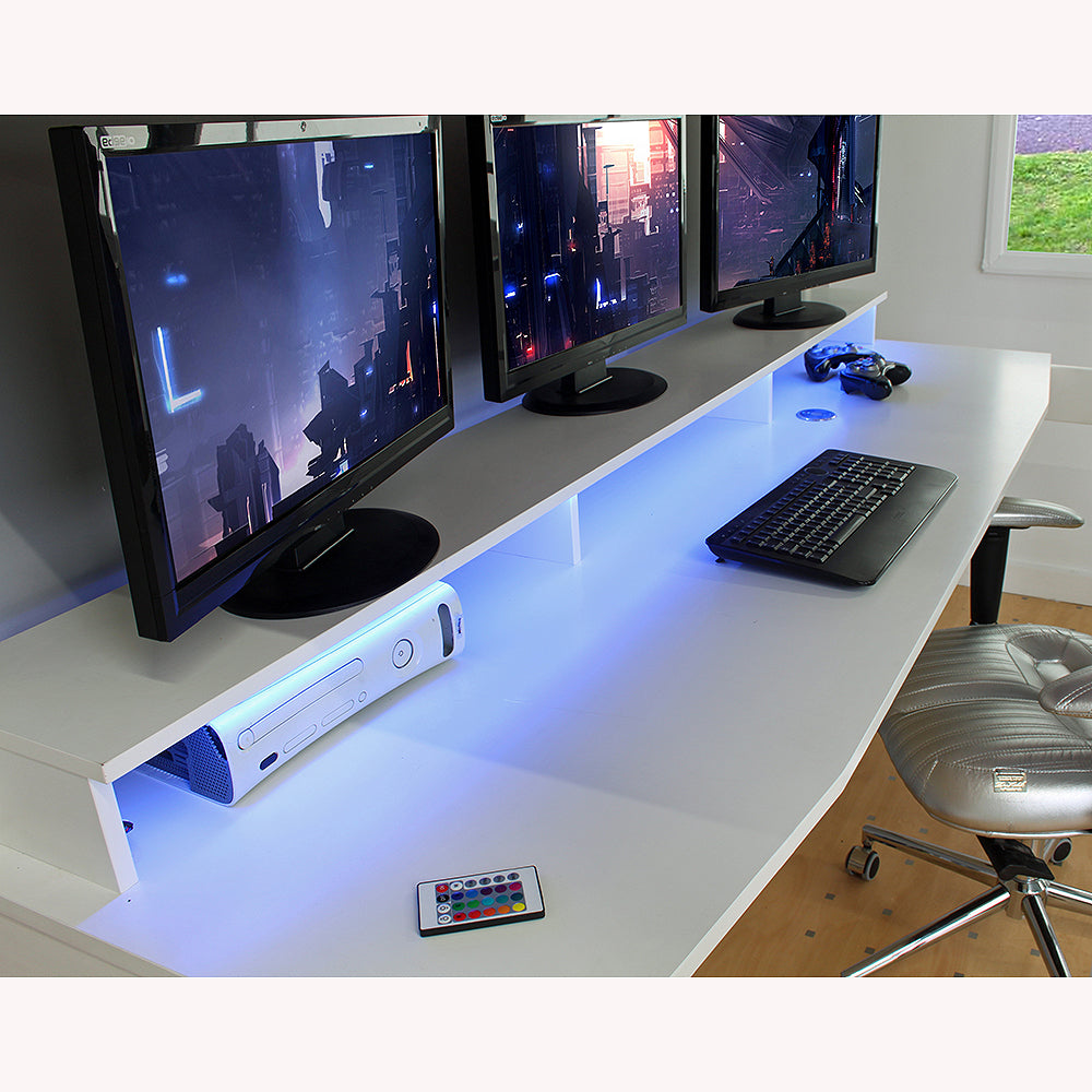 White High Sleeper Console Gaming Bed with Built In Gaming Desk Noah from Kids Avenue
